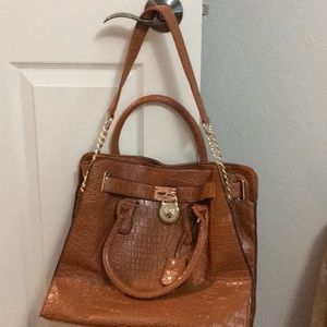 Michael Kors | Bags | Michael Kors Brown Faux Animal Skin Bag | Poshmark